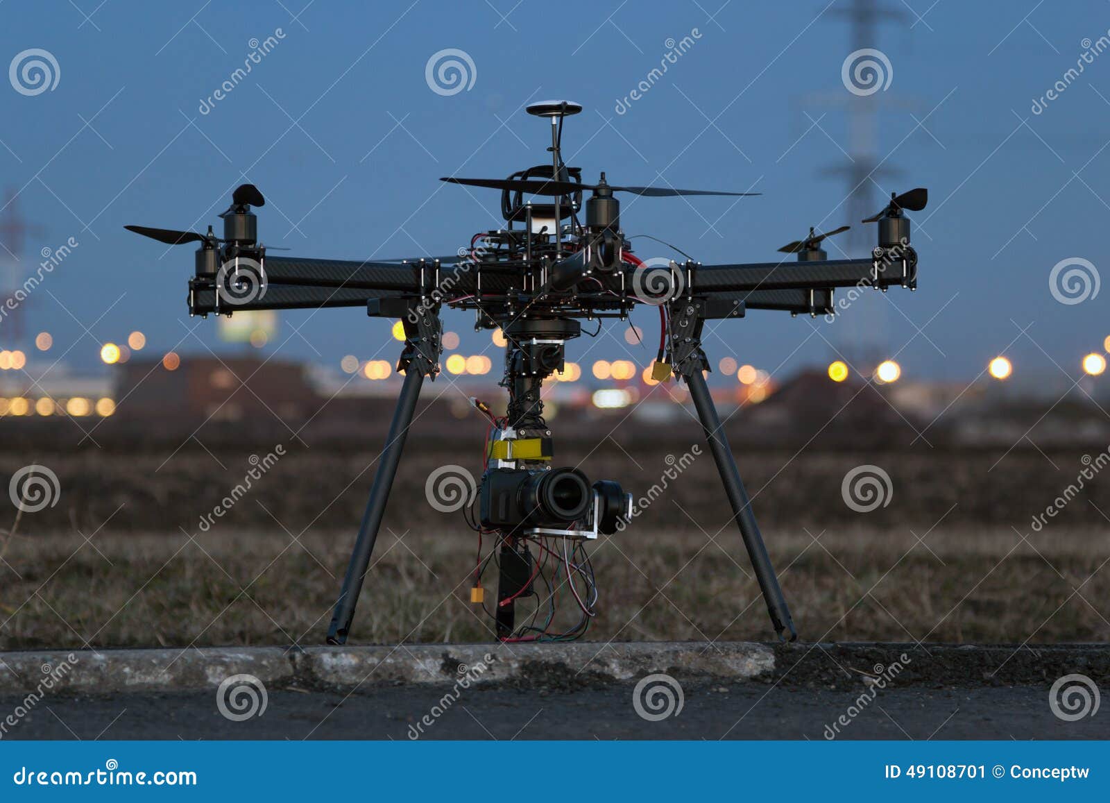 Professional drone stock image. Image of hexacopter, aerial - 49108701
