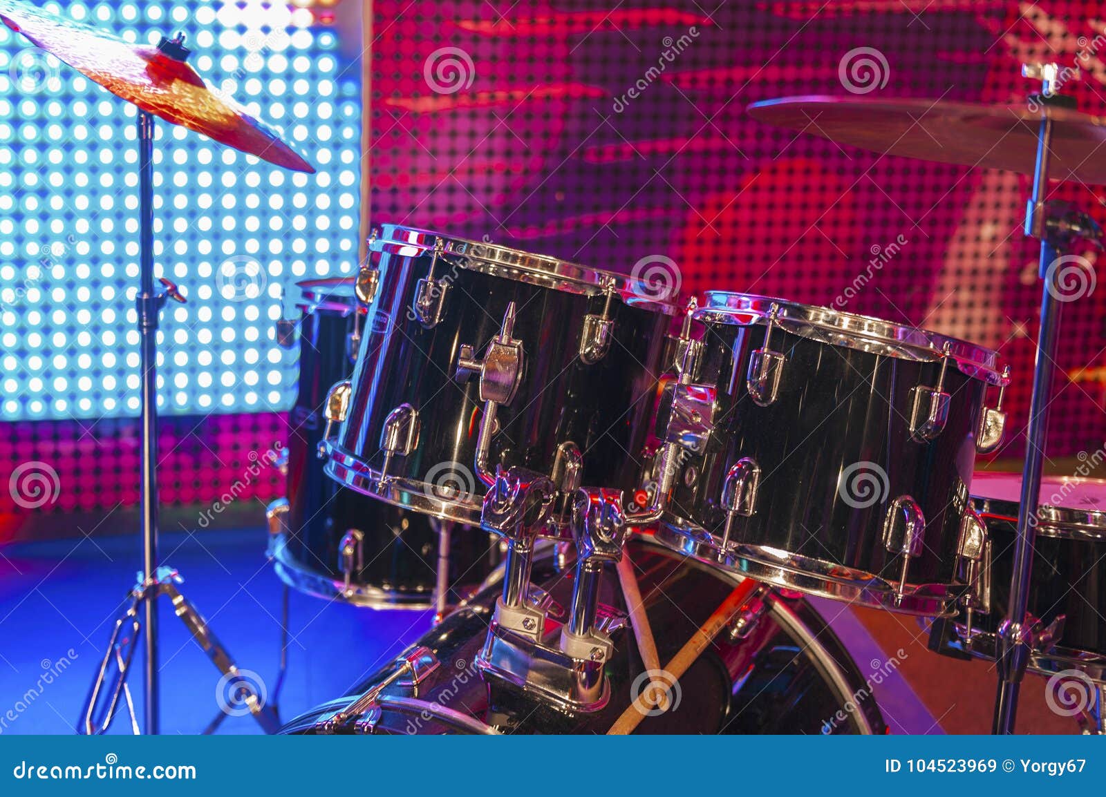 Professional drums set stock image. Image of discotheque - 104523969