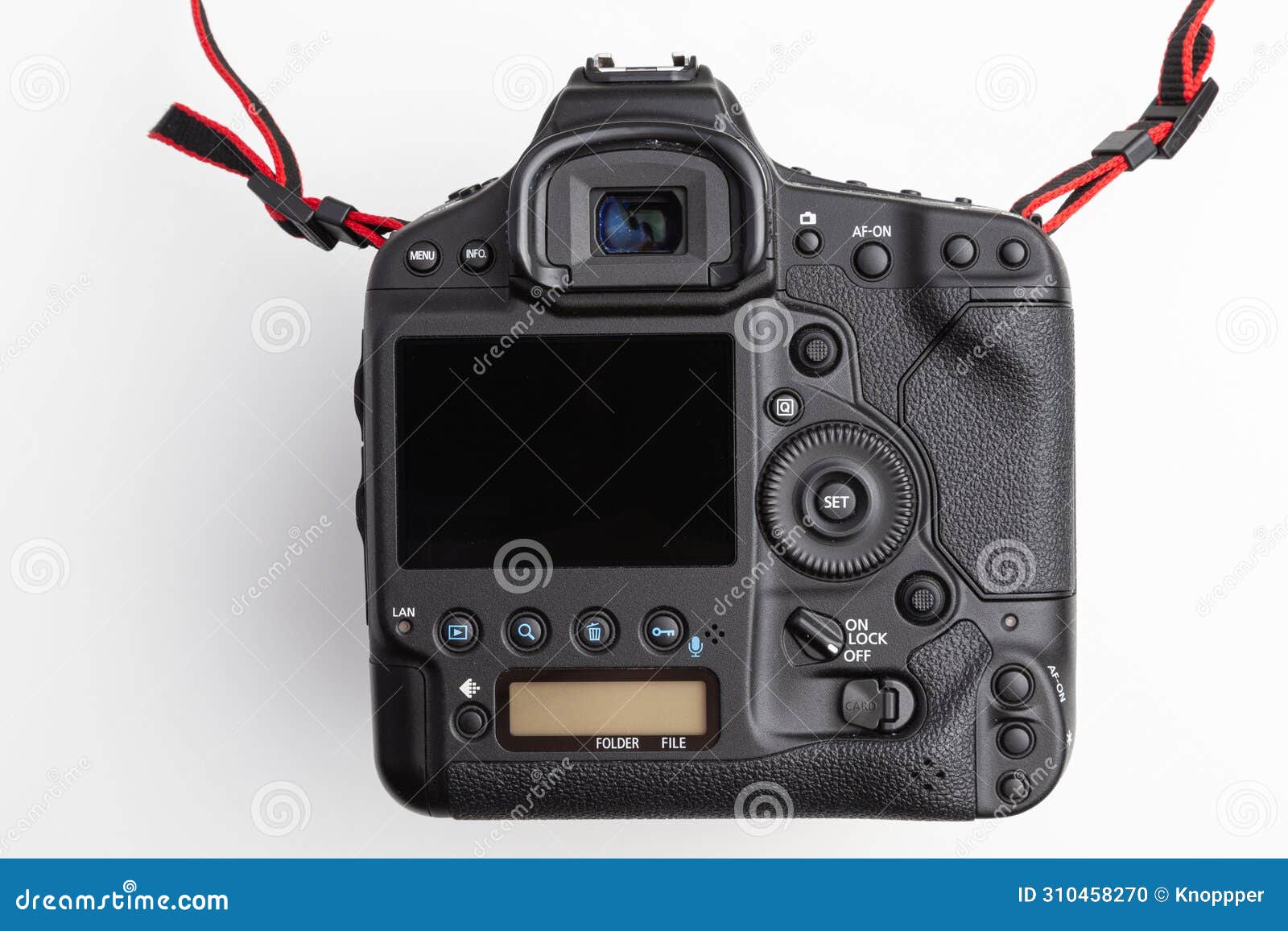 Professional DSLR Camera Back View Stock Photo - Image of settings ...