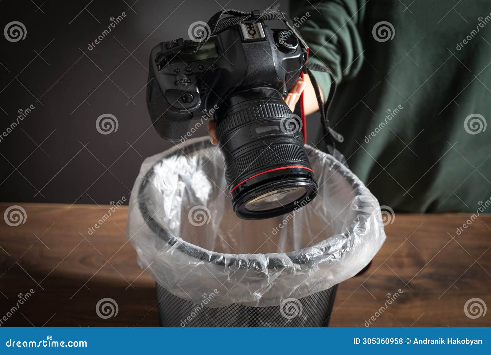 Professional Dslr Camera and Trash Can Stock Photo - Image of dslr ...