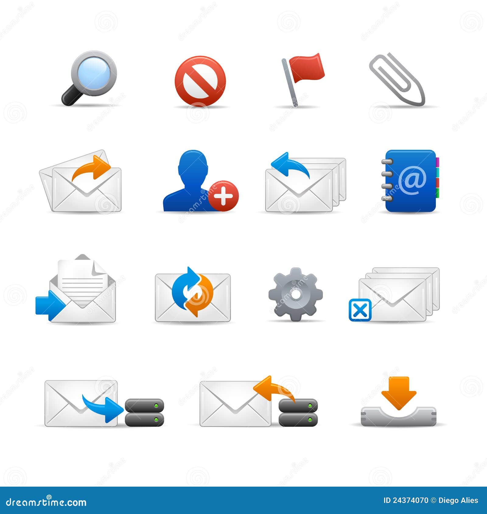 Professional E-mail Icons - Set 3 of 3 Stock Vector - Illustration of ...