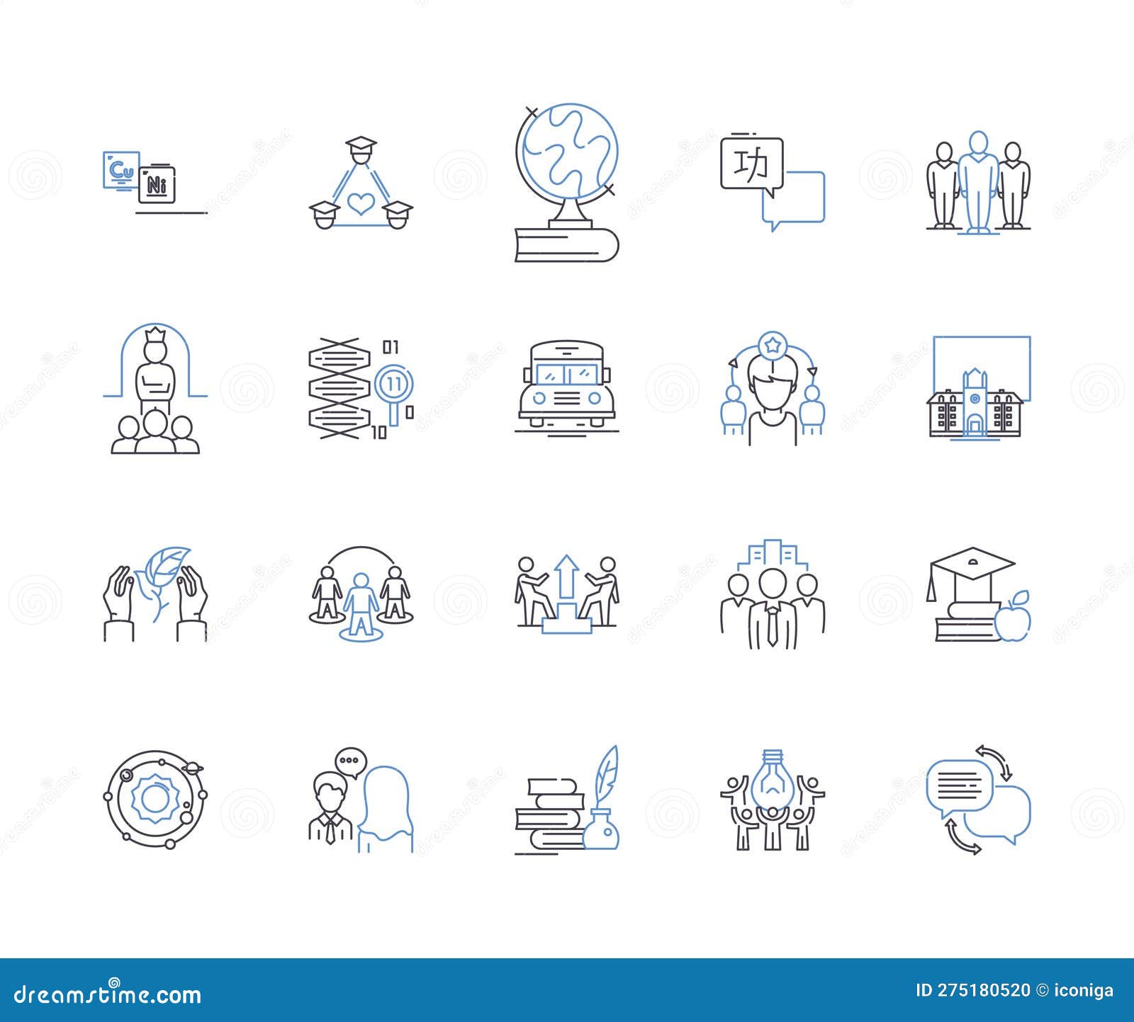 Professional Education Outline Icons Collection. Professional ...