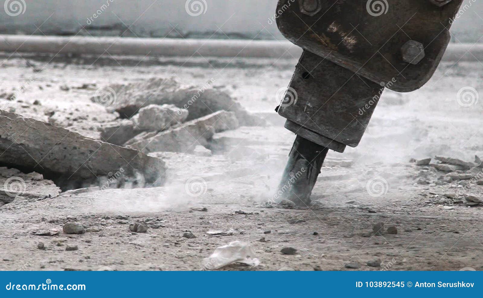 Professional Electric Tools for Breaking the Concrete Cover. Stock ...