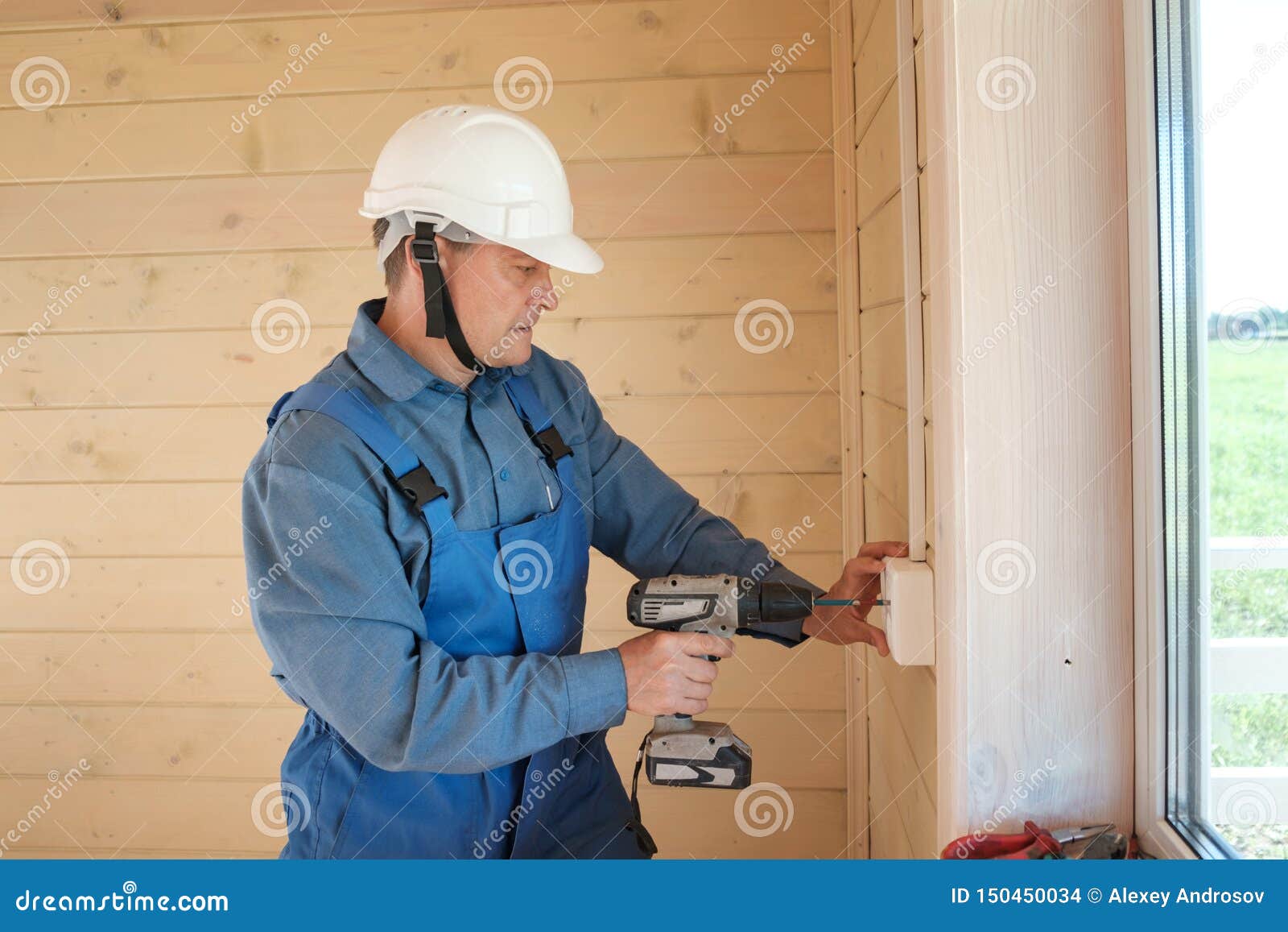 Professional Electrical Engineer Performs Installation of Electrical ...