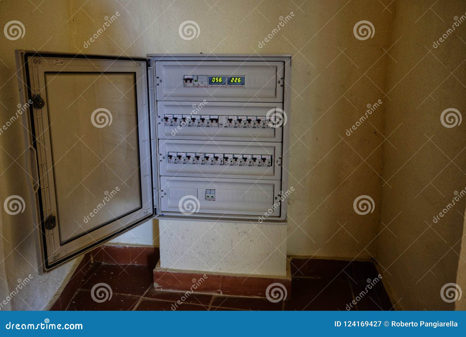 Professional Electrical Panel Open Stock Image - Image of center ...