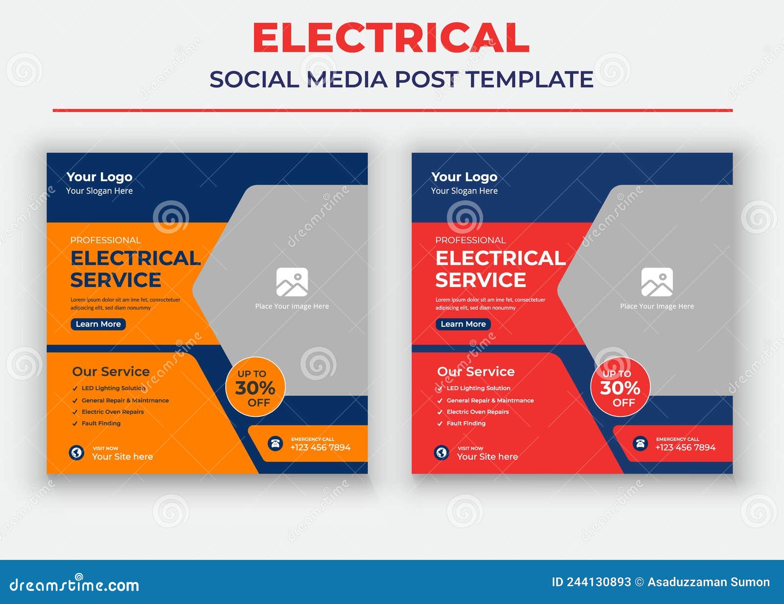 Professional Electrical Service Poster, Electrical Social Media Post ...