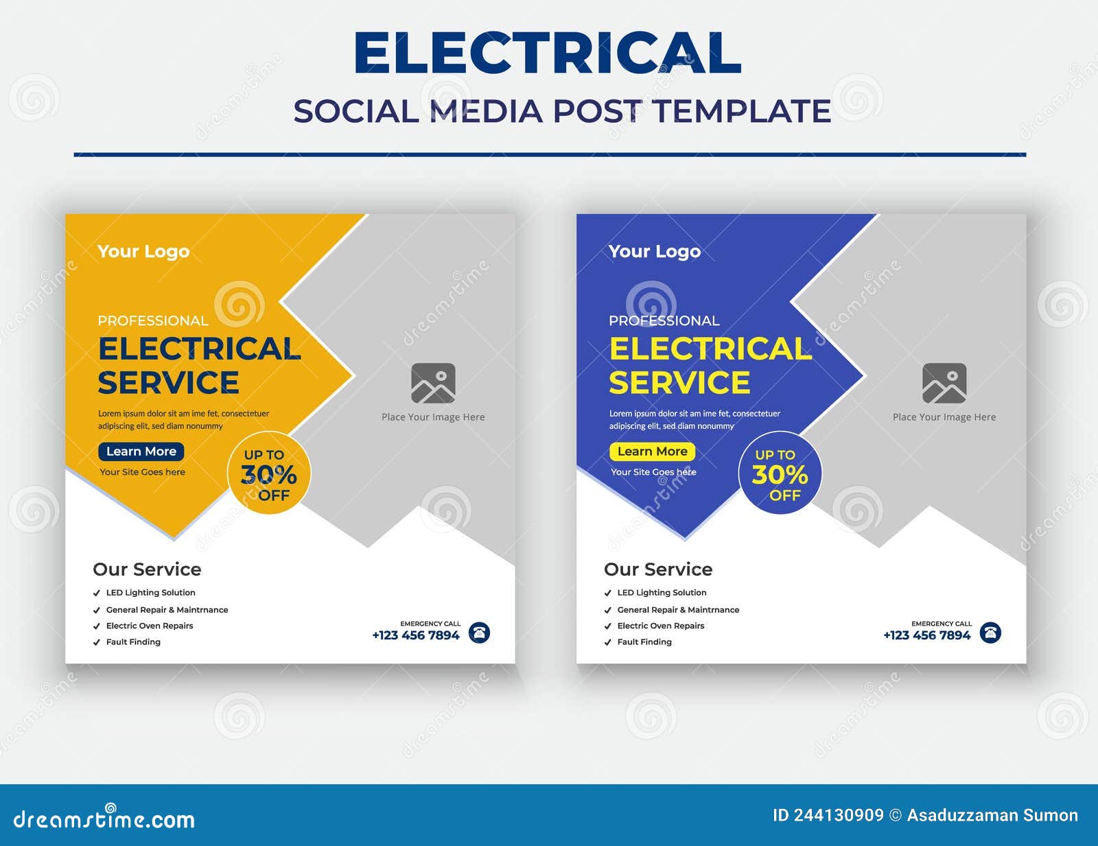 Professional Electrical Service Poster, Electrical Social Media Post ...