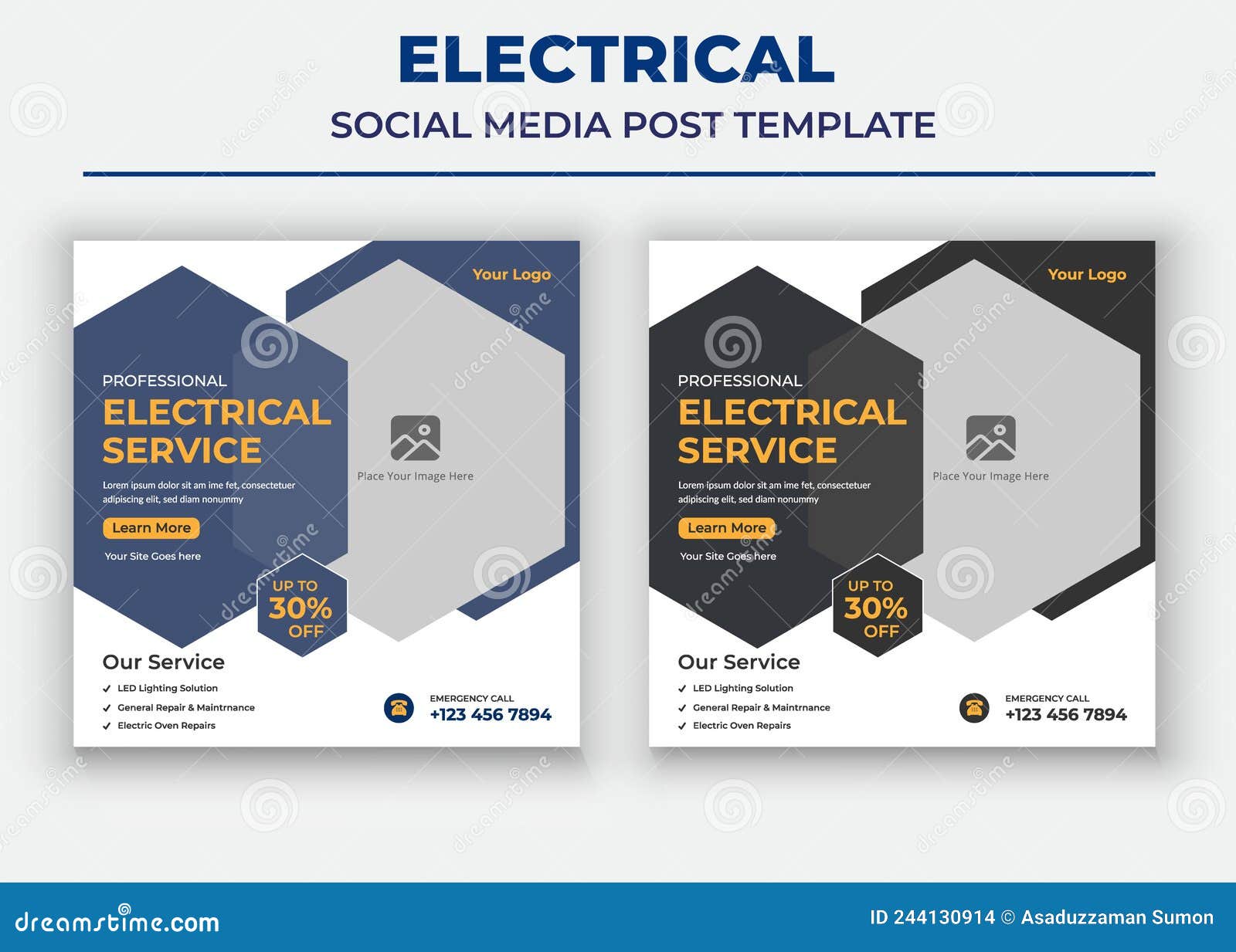 Professional Electrical Service Poster, Electrical Social Media Post ...