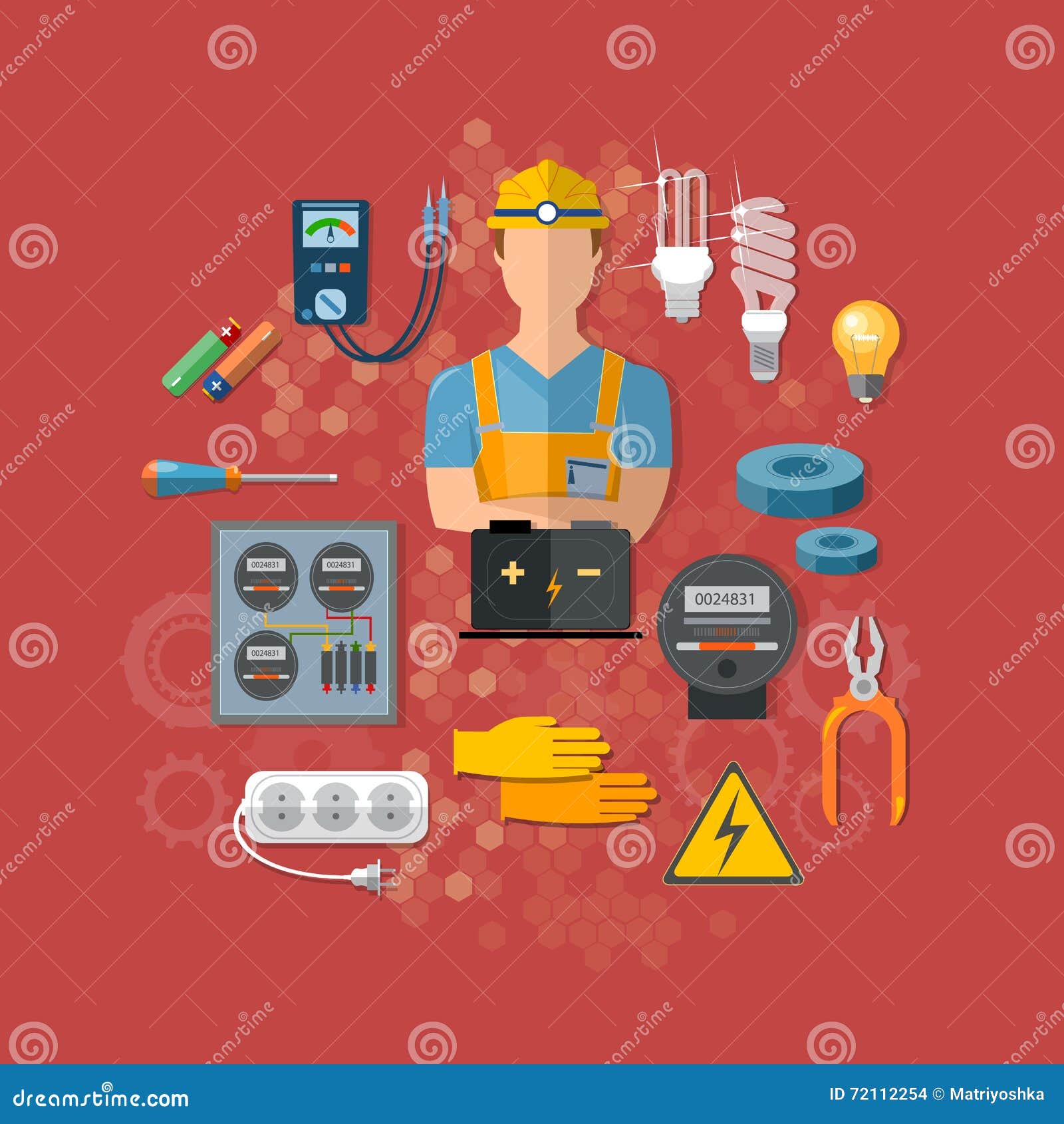 Professional Electrical Tools Electrician Stock Vector - Illustration ... Professional Electrical Tools Electrician Stock Vector - Illustration ...