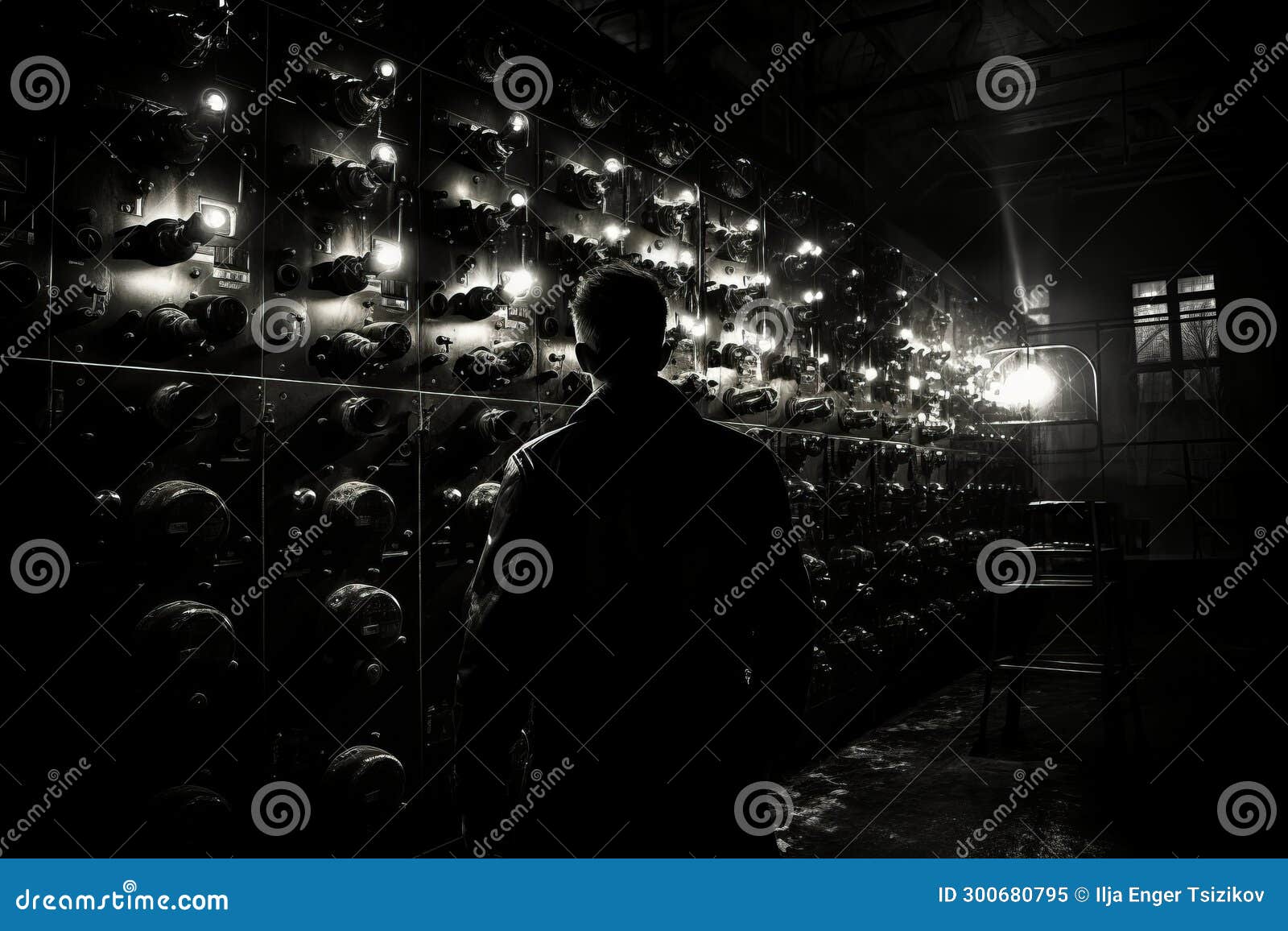 Professional Electrician Conducting Inspection of Switchboard Using ...