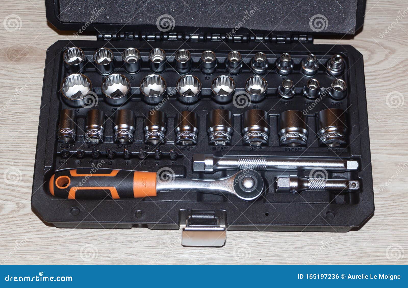 Professional Electrician Socket Wrenches Box Stock Photo - Image of ...