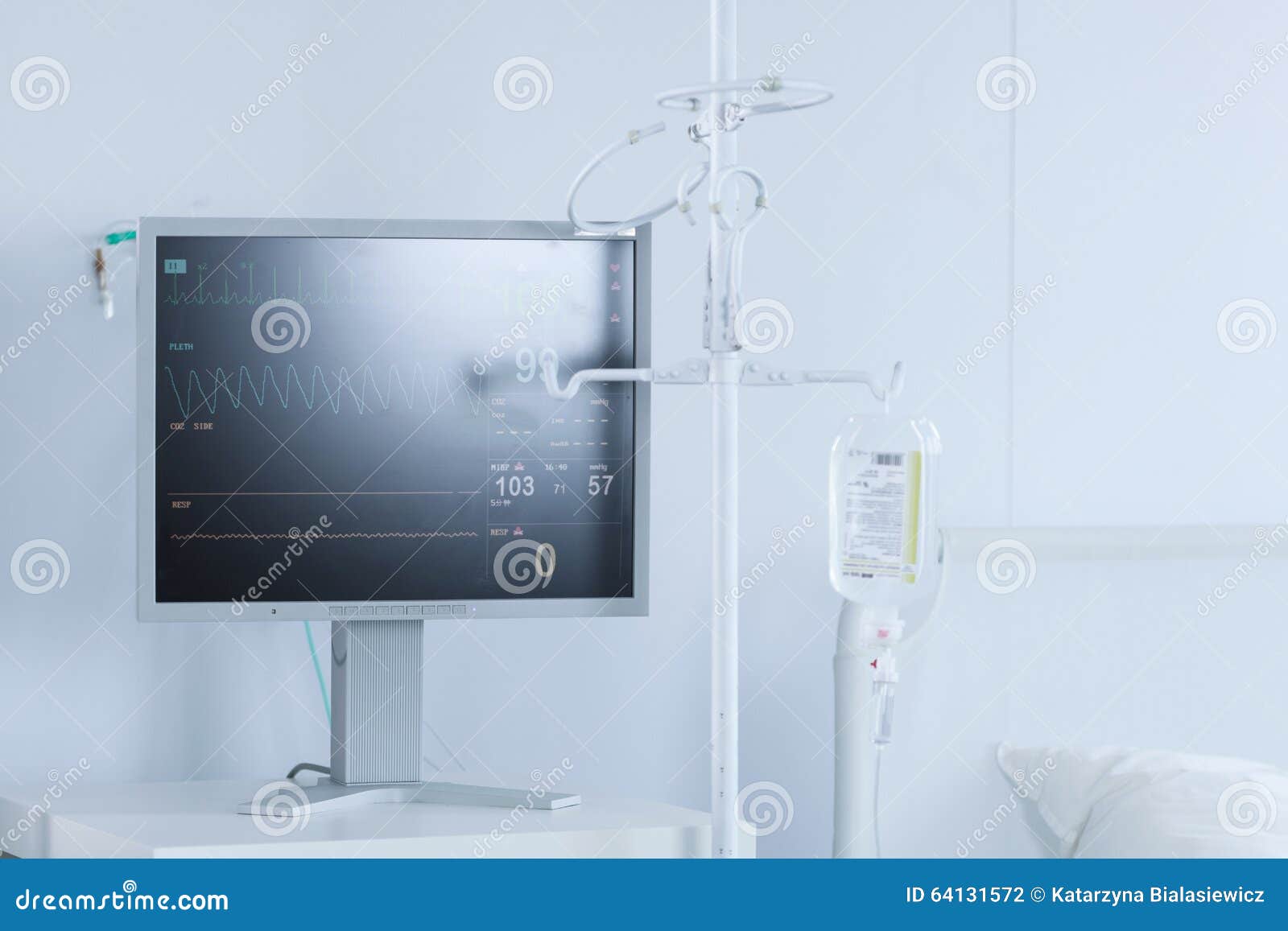 Professional Electrocardiogram in Hospital Room Stock Photo - Image of ...