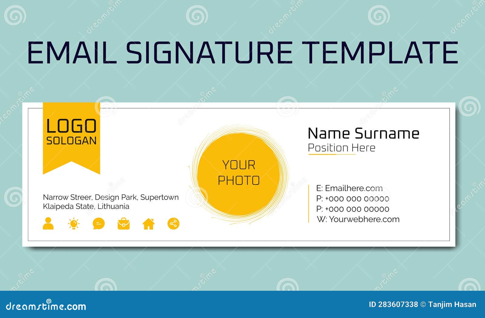 Professional Email Signature Template Design, Editable Email Template ...