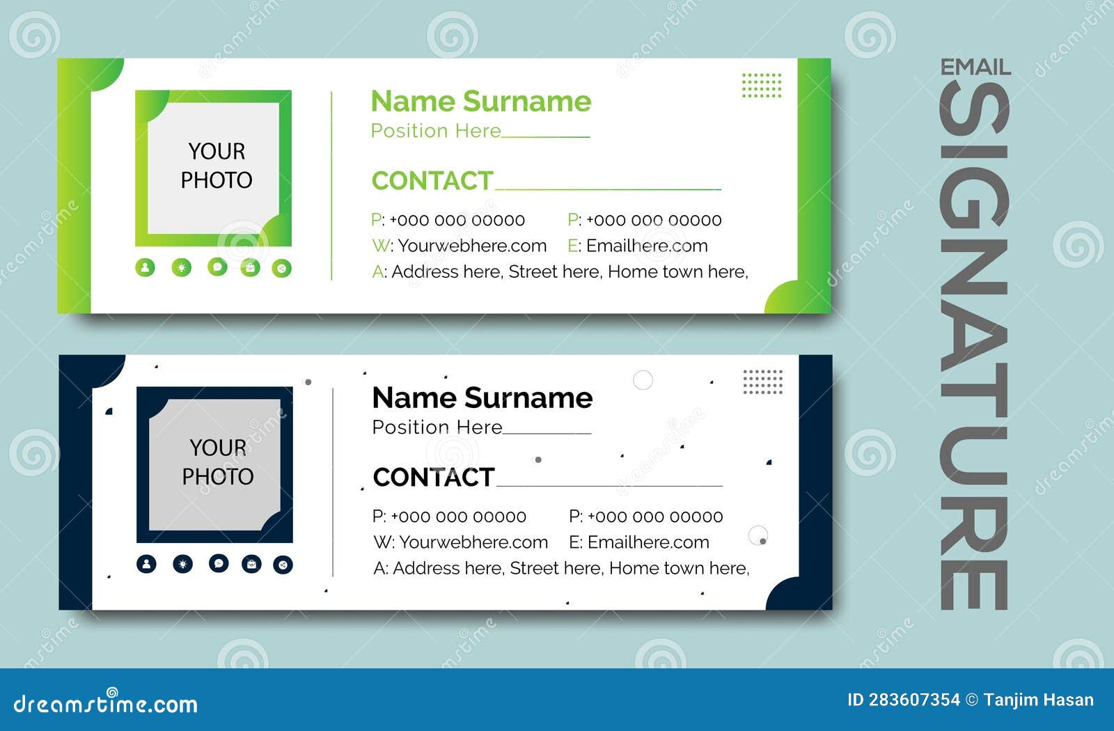 Professional Email Signature Template Design, Editable Email Template ...
