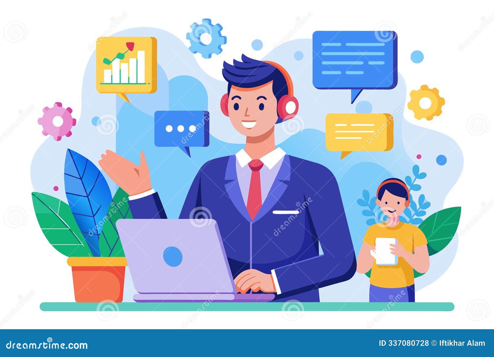 A Professional is Engaging in a Customer Service Management Session ...