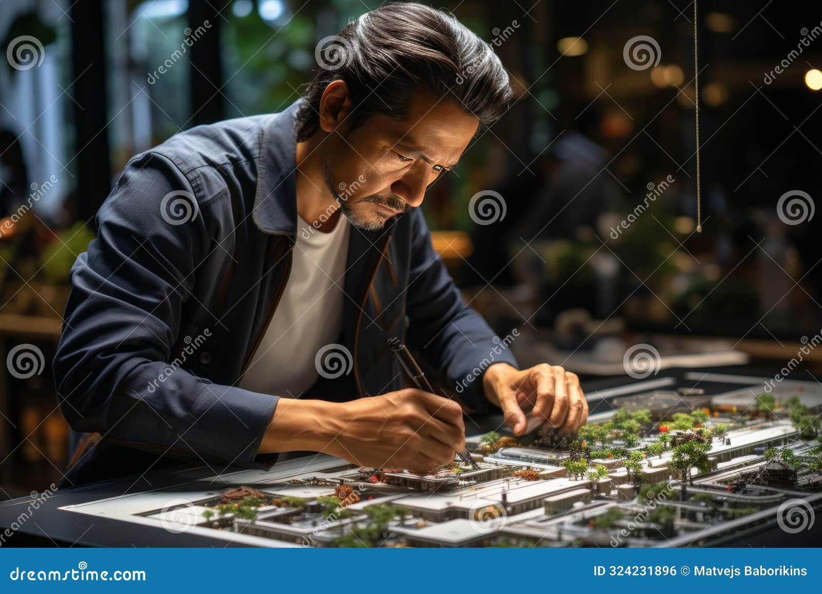 Professional Engineer Creating Detailed Blueprint Design for ...