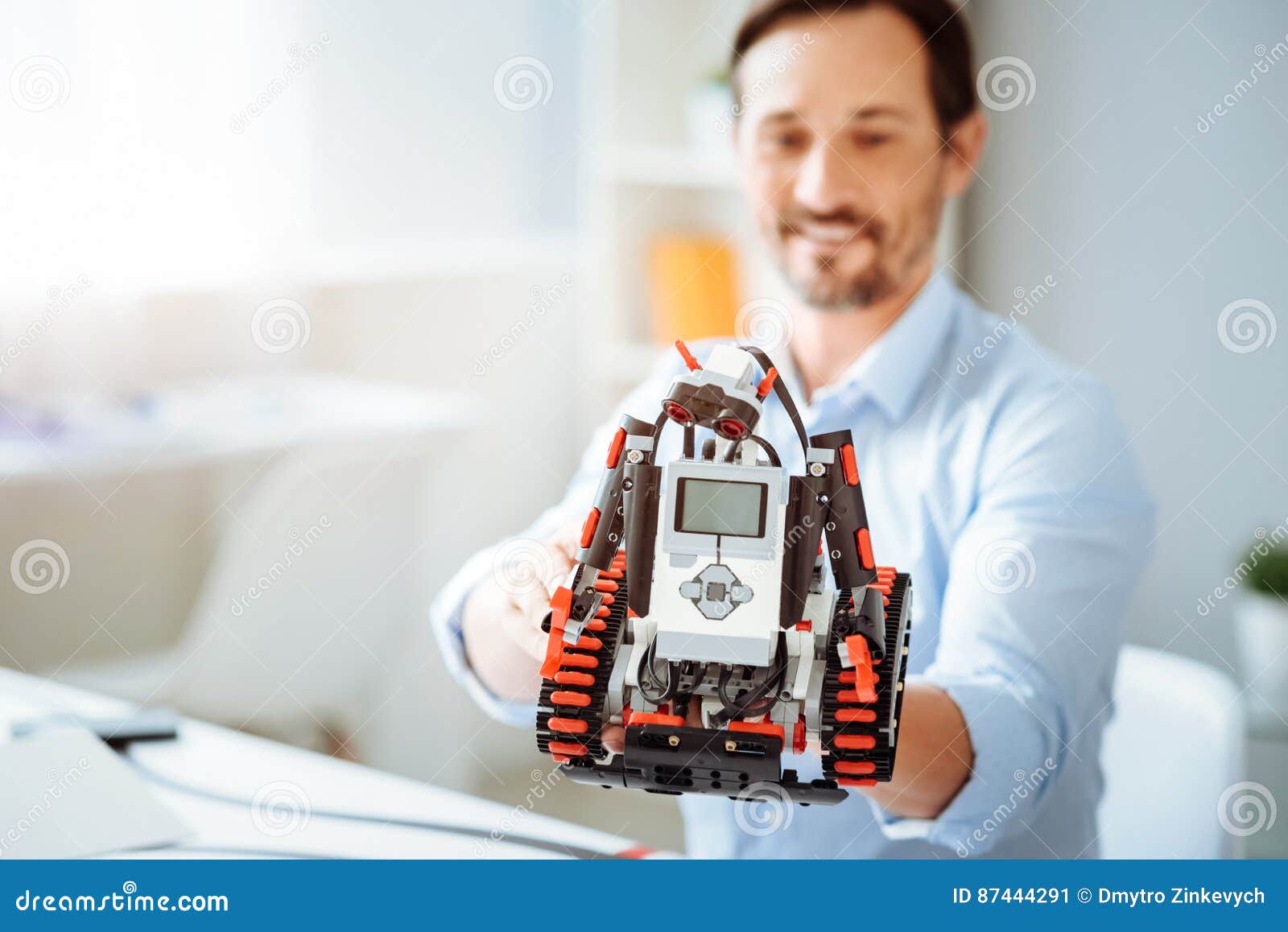 Professional Engineer Holding Robot Stock Image - Image of industry ...