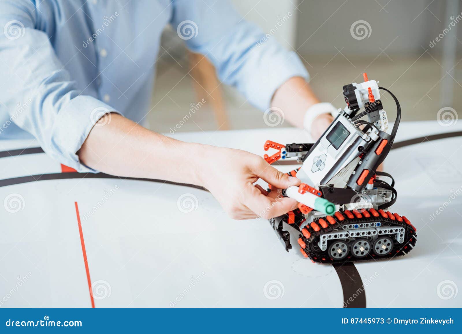Professional Engineer Improving Robot Stock Image - Image of colleague ...