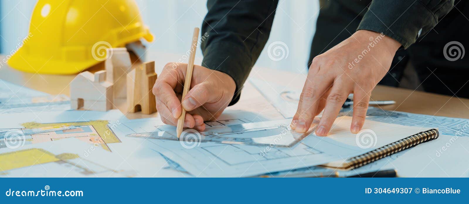 Professional Engineer Working on Architectural Project at Studio ...