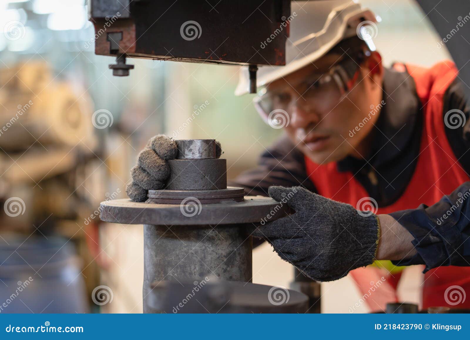 Professional Engineer Metalworker Operating Workpiece for Prototype ...