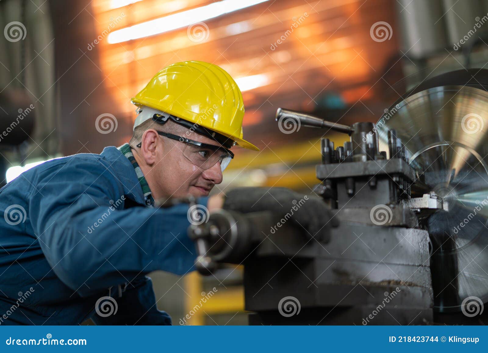 Professional Engineer Metalworker Operating Workpiece for Prototype ...