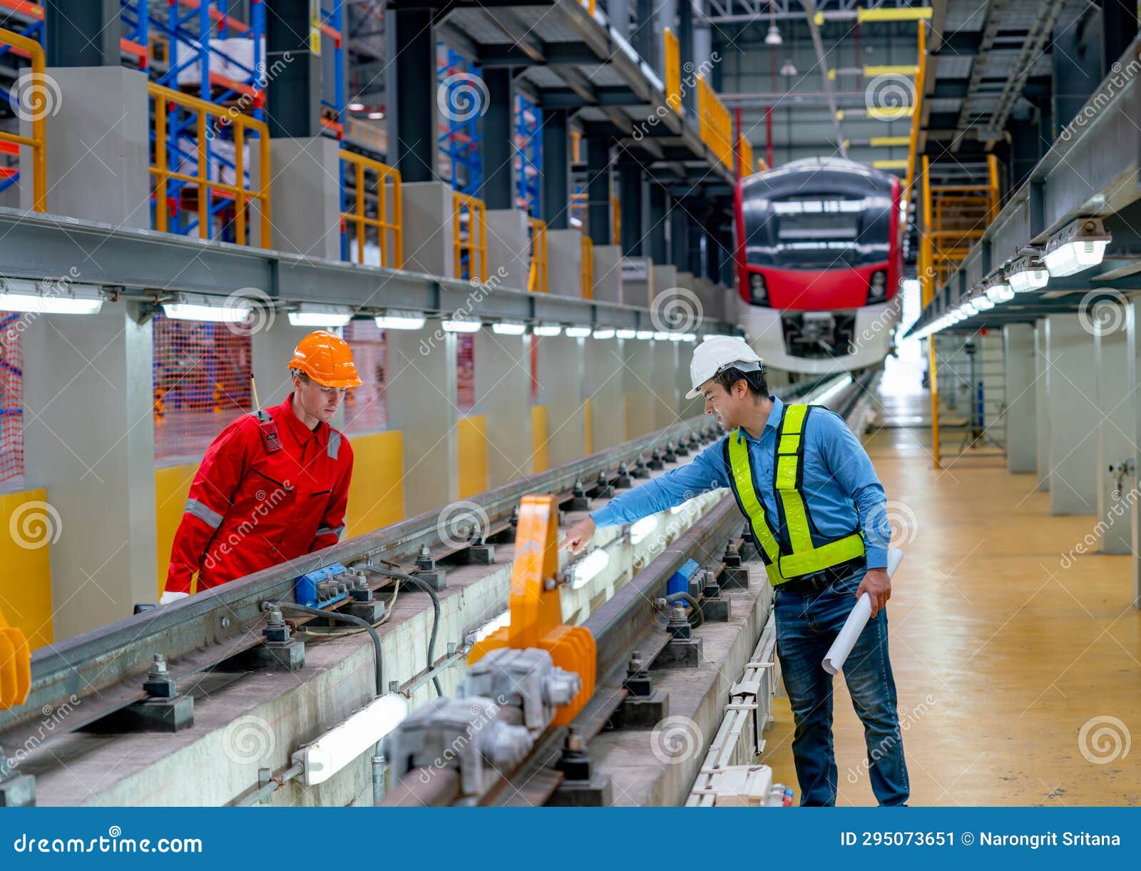 Professional Engineer Point and Tell Technician Worker To Fix or Check ...