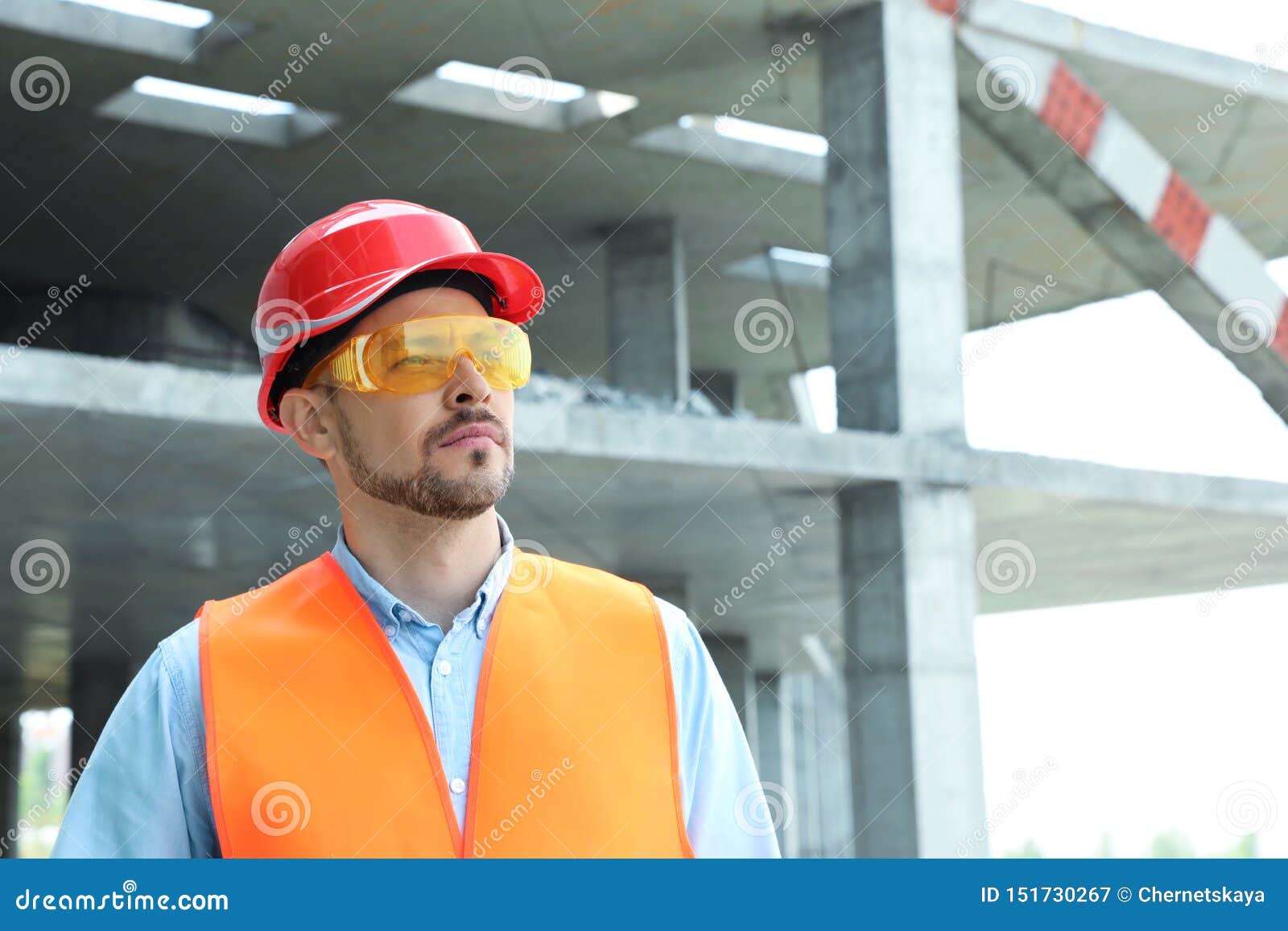 Professional Engineer in Safety Equipment Stock Image - Image of ...