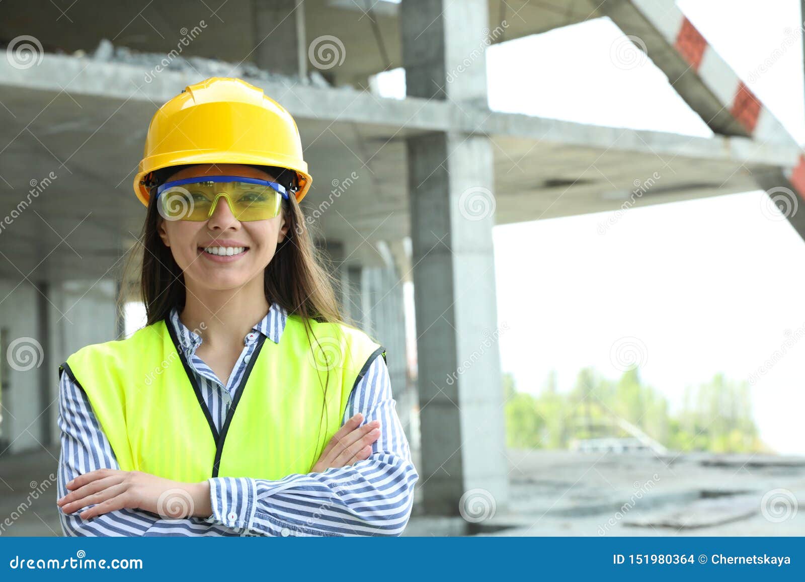 Professional Engineer in Safety Equipment Stock Photo - Image of ...
