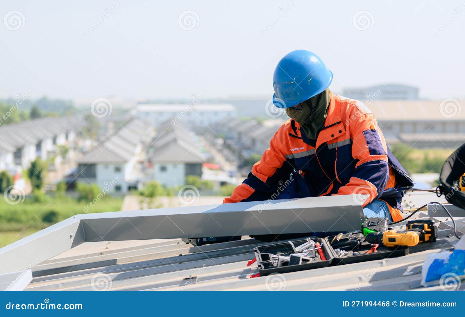 Professional Engineer Technician with Safety Helmet Checking System ...