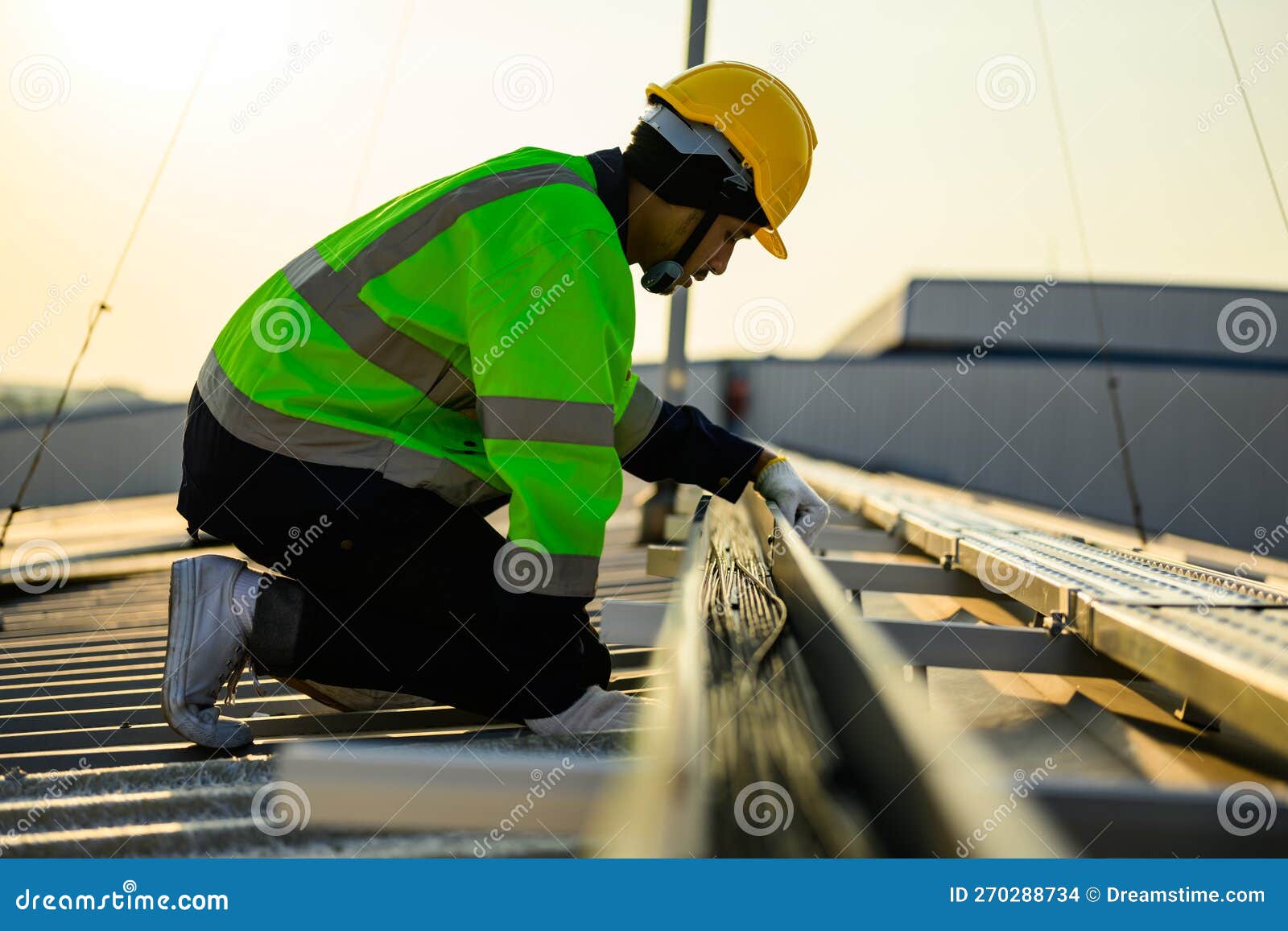 Professional Engineer Technician with Safety Helmet Checking System ...