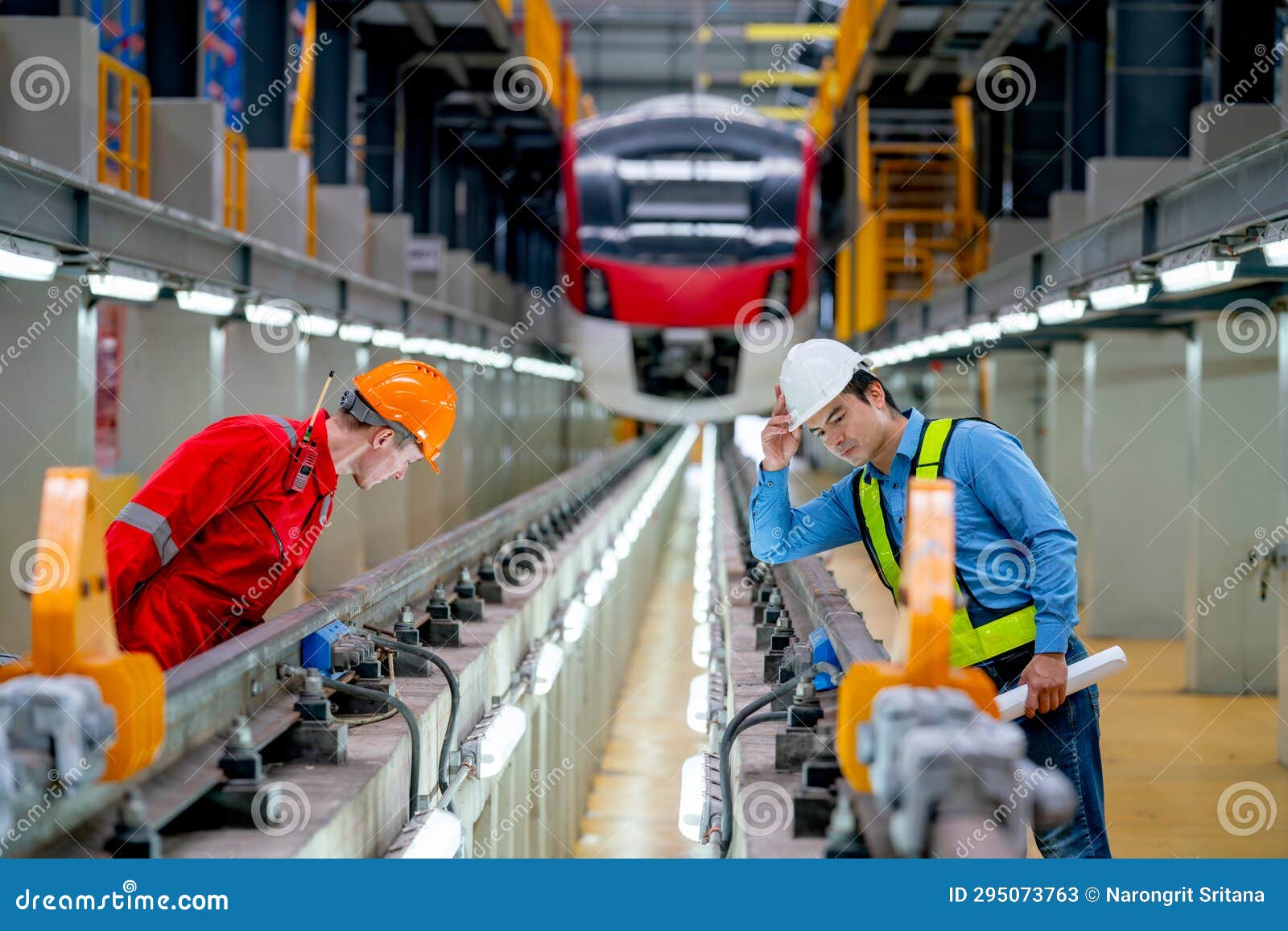 Professional Engineer and Technician Worker Look and Check Function of ...