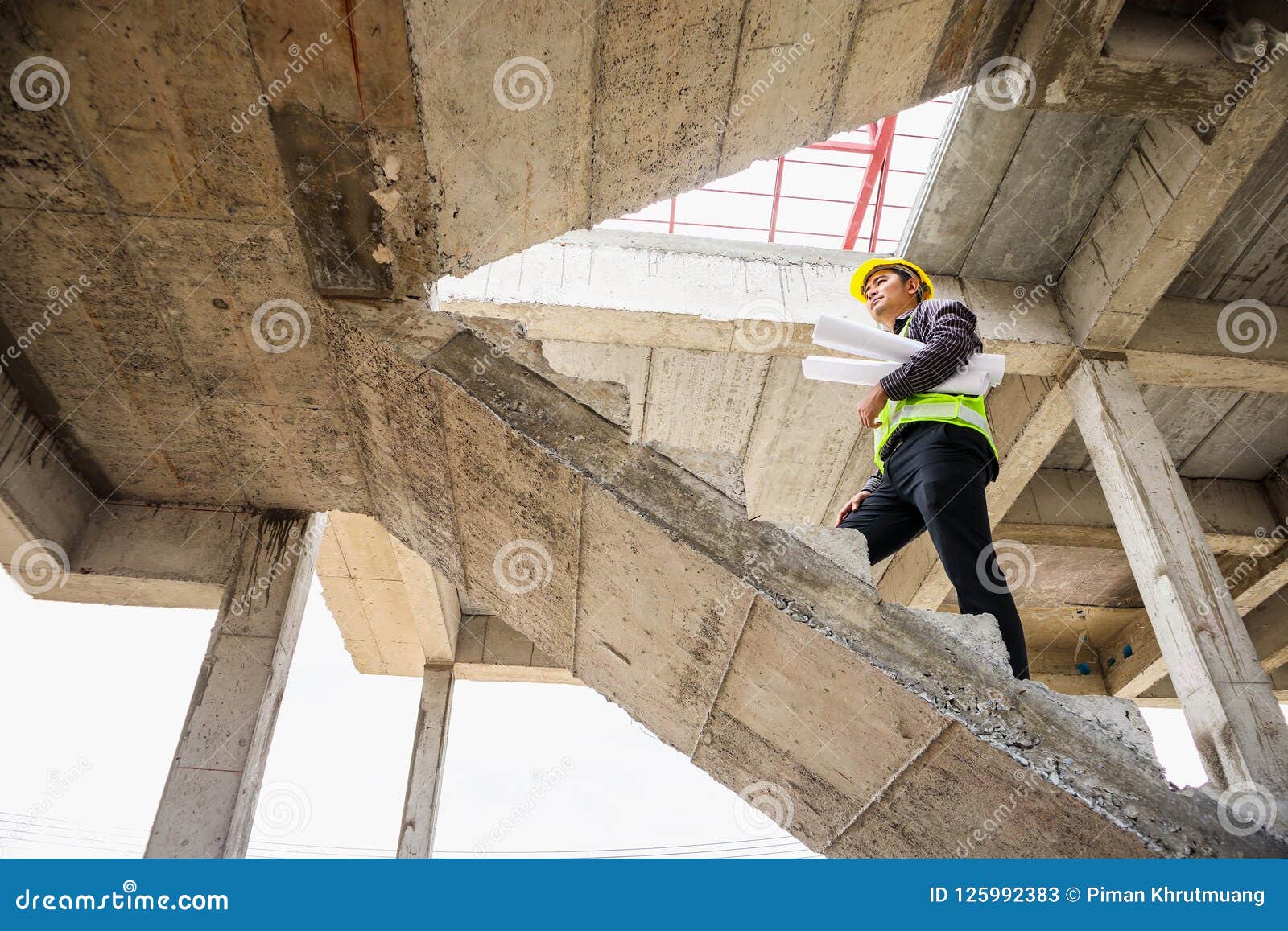 Professional Engineer Worker at the House Building Site Stock Image ...