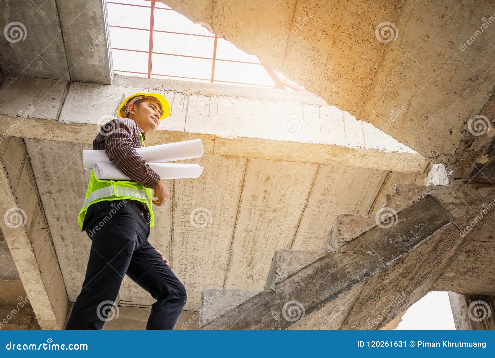 Professional Engineer Worker at the House Building Site Stock Image ...