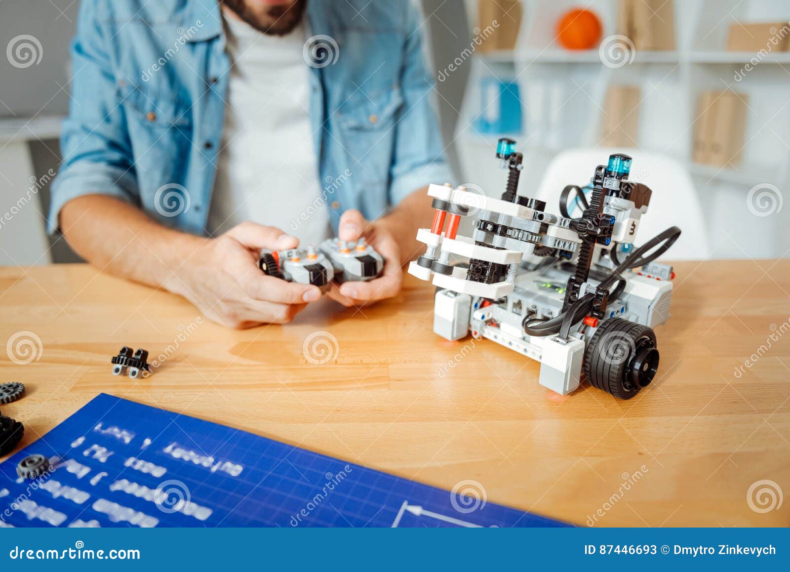 Professional Engineer Working with Robotic Tecnologies Stock Image ...
