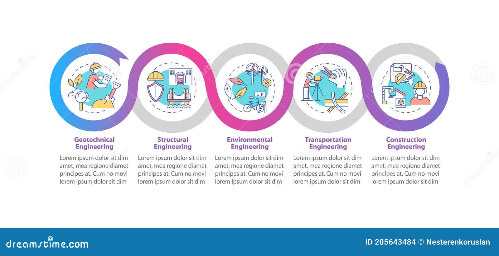 Professional Engineering Work Vector Infographic Template Stock Vector ...