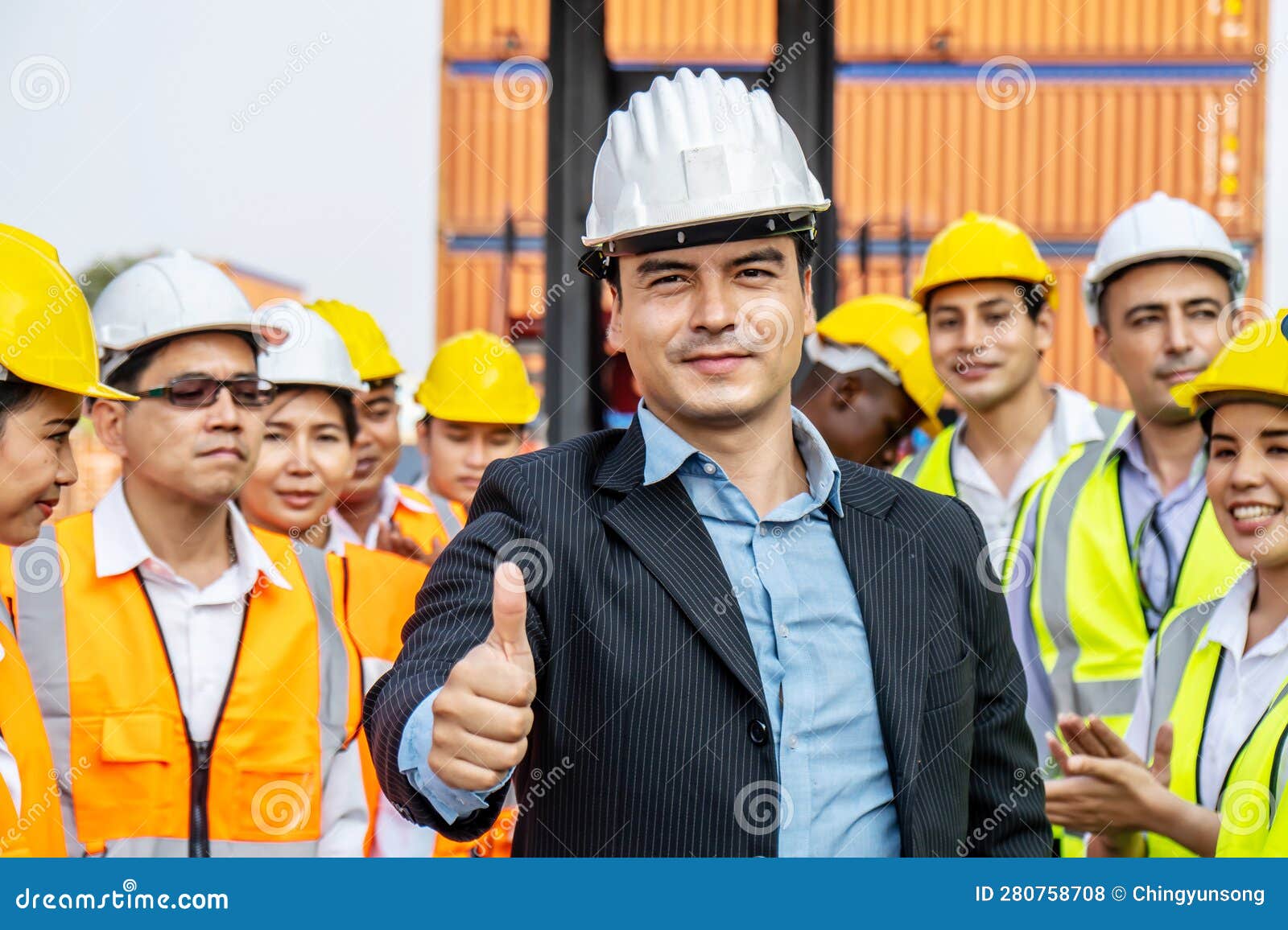 Professional Engineering and Worker Team Congratulated Success by ...