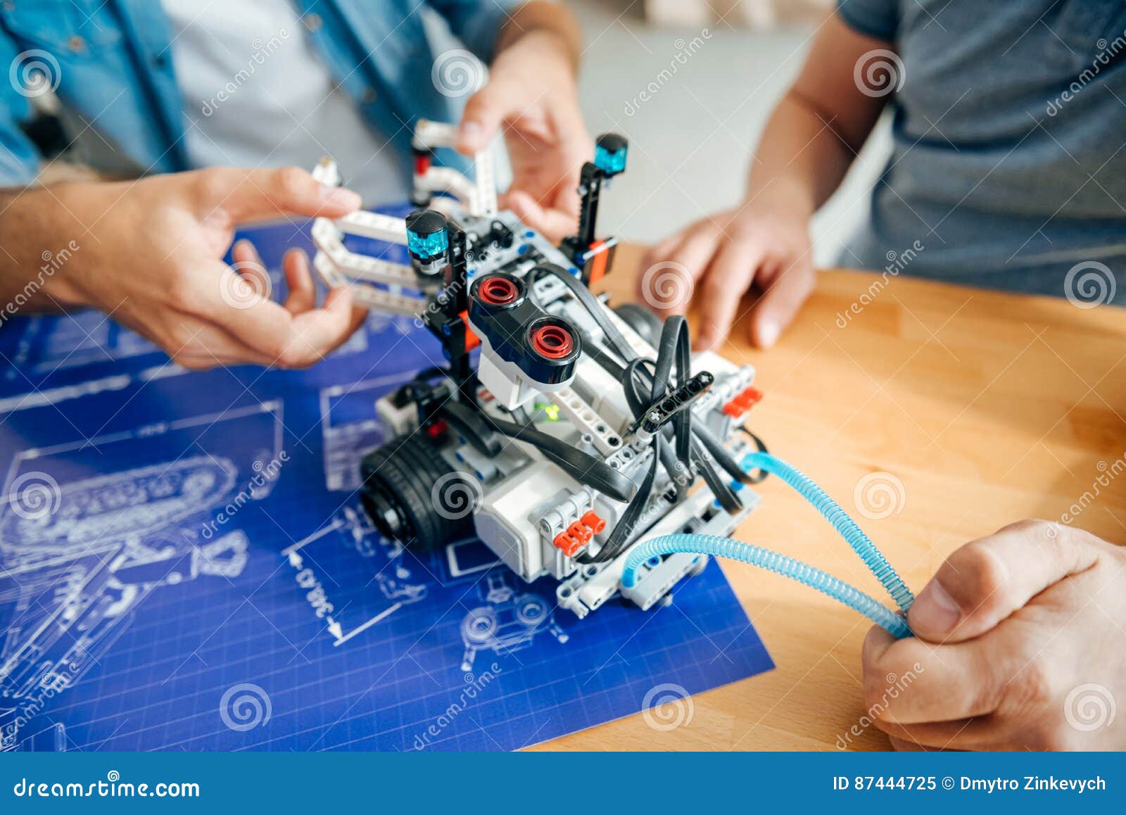 Professional Engineers Constructing the Robot Stock Image - Image of ...