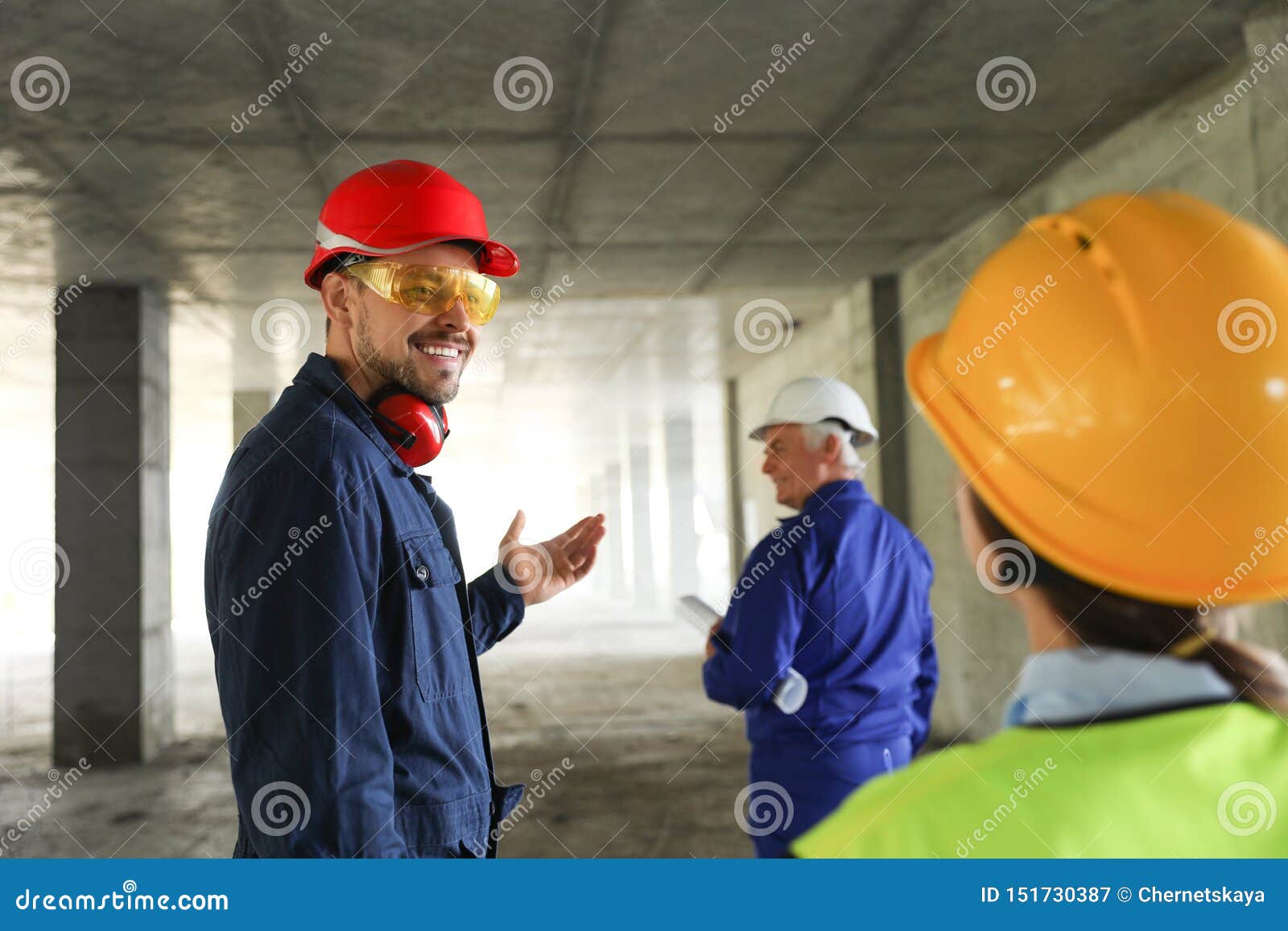 Professional Engineers in Safety Equipment Stock Image - Image of ...
