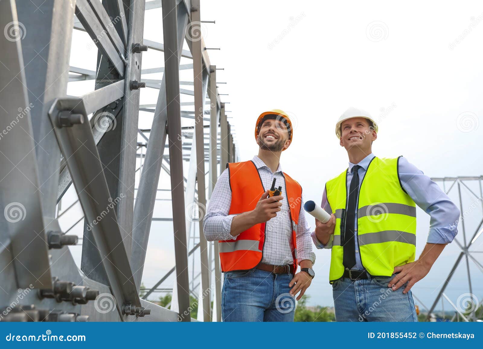 Professional Engineers Working on Installation of Electrical Substation ...