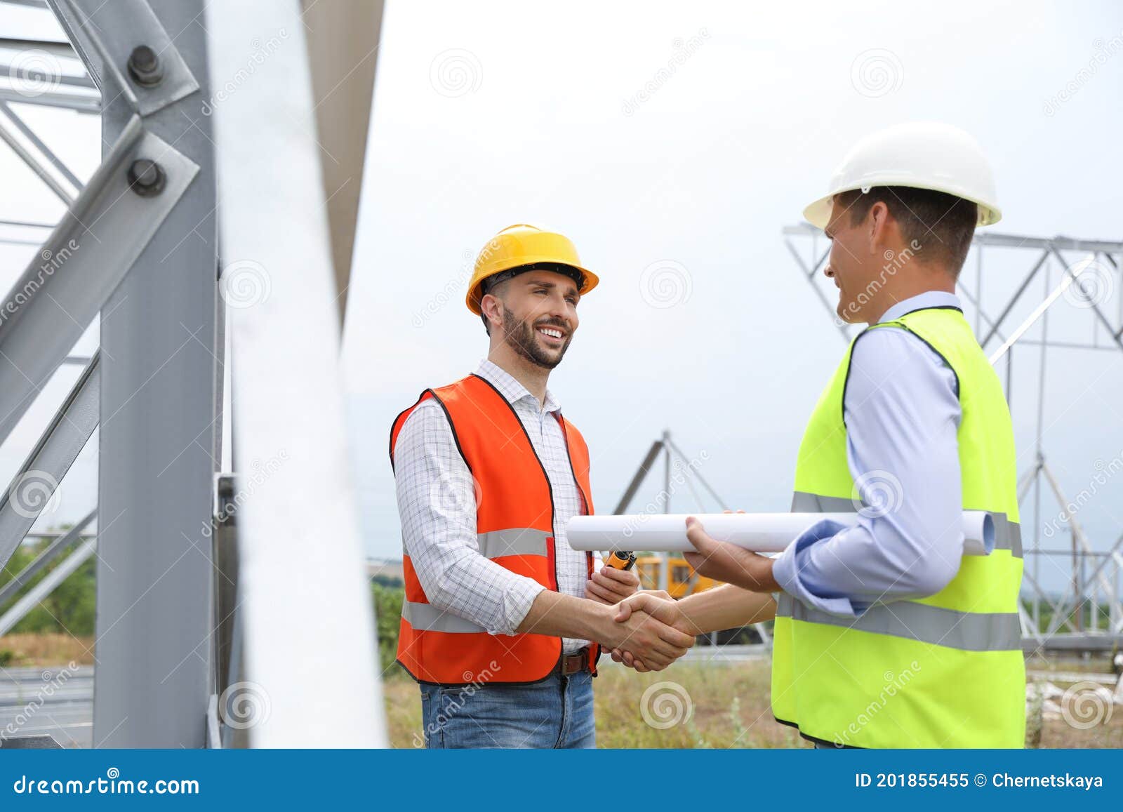 Professional Engineers Working on Installation of Electrical Substation ...