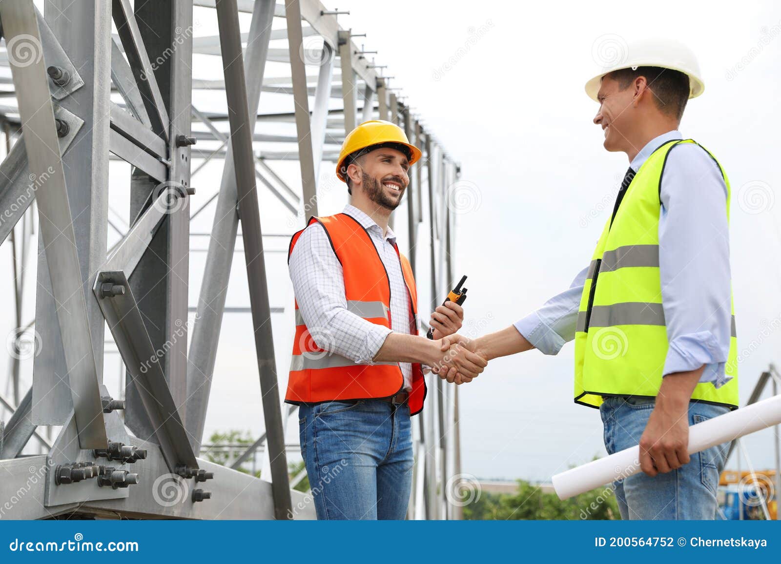 Professional Engineers Working on Installation of Electrical Substation ...