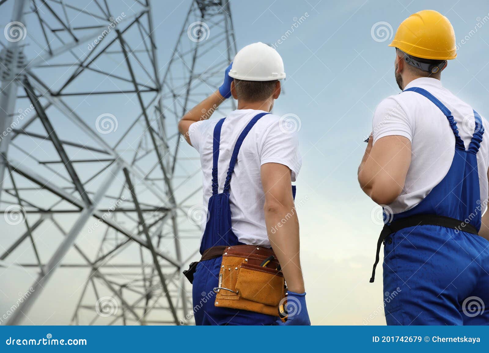 Professional Engineers Working on Installation of Electrical Substation ...
