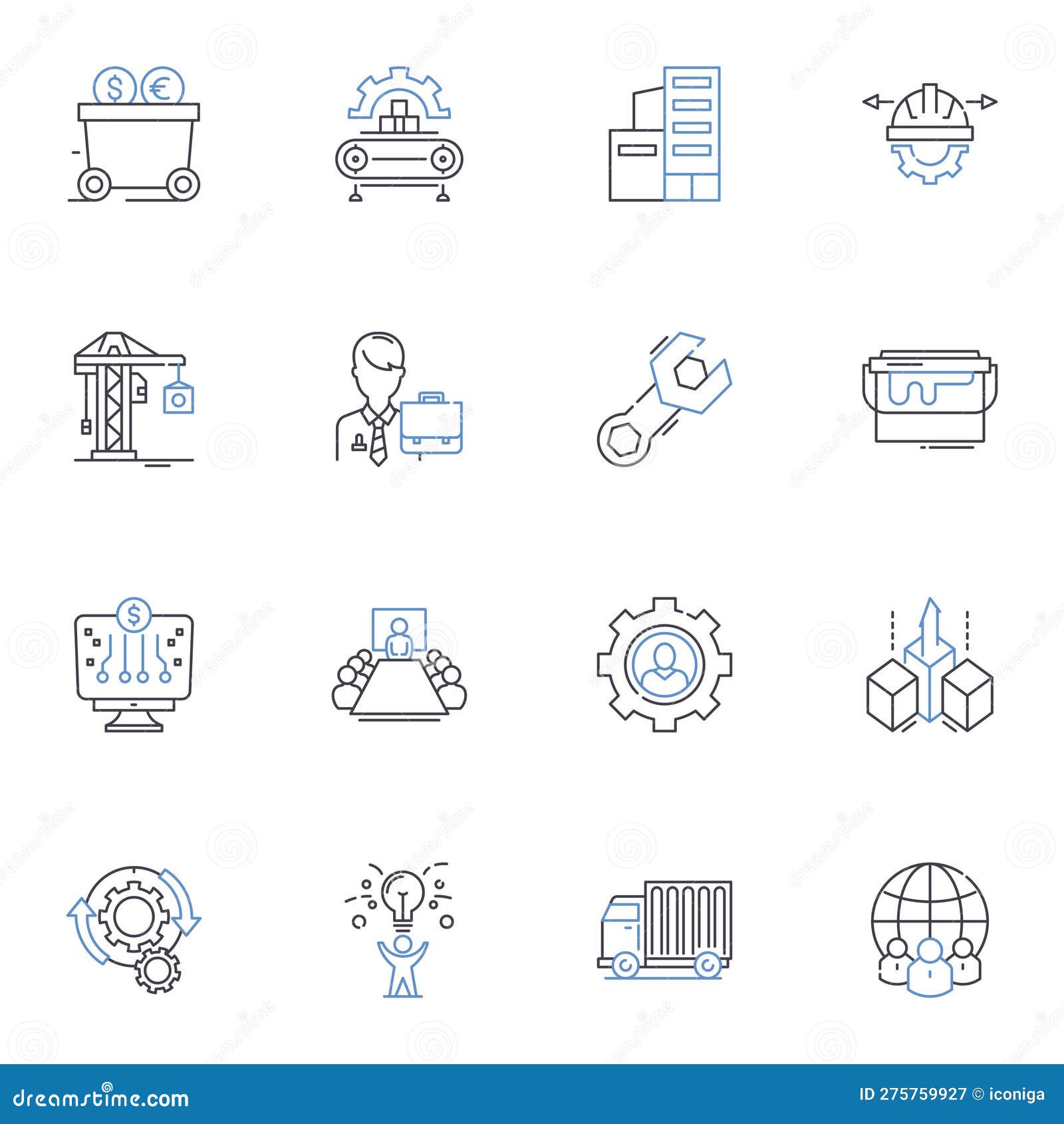 Professional Establishment Line Icons Collection. Experience, Expertise ...