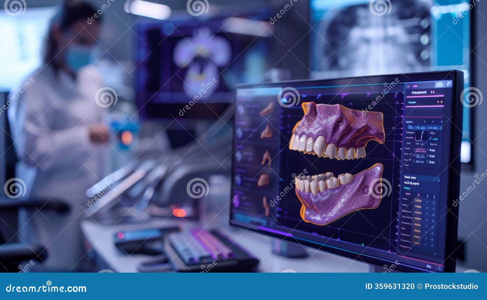 Advanced Dental Analysis Being Performed in a Modern Laboratory Setting ...
