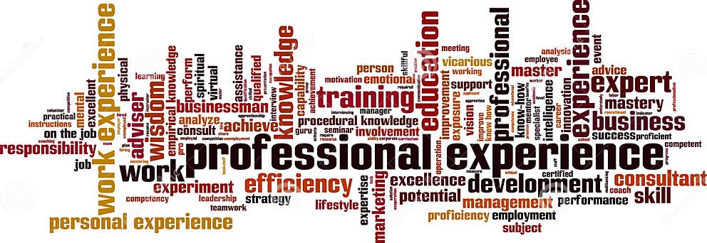 Professional Experience Word Cloud Stock Vector - Illustration of ...