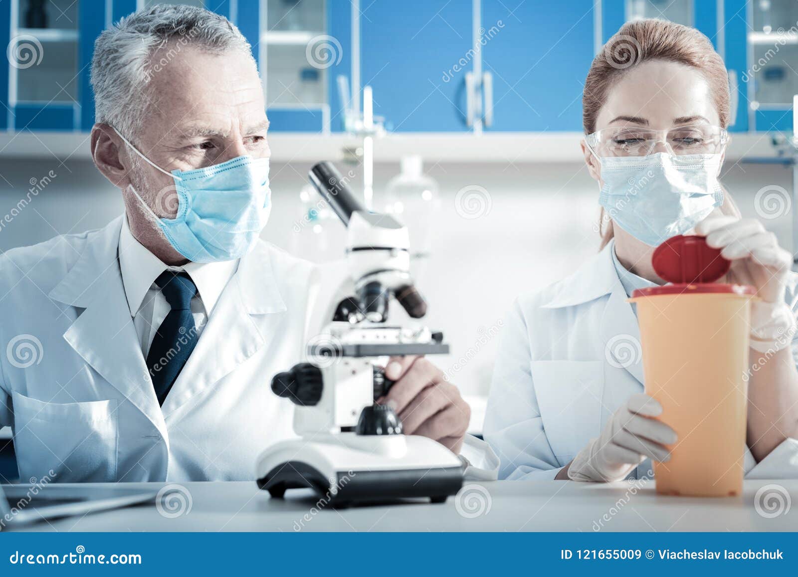 Professional Experienced Scientists Sitting at the Table Stock Image ...