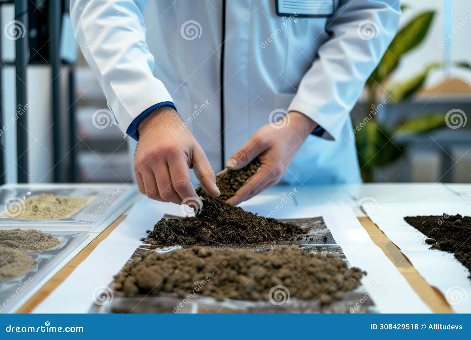 Professional Explaining Soil Samples on a Display Table Stock Photo ...