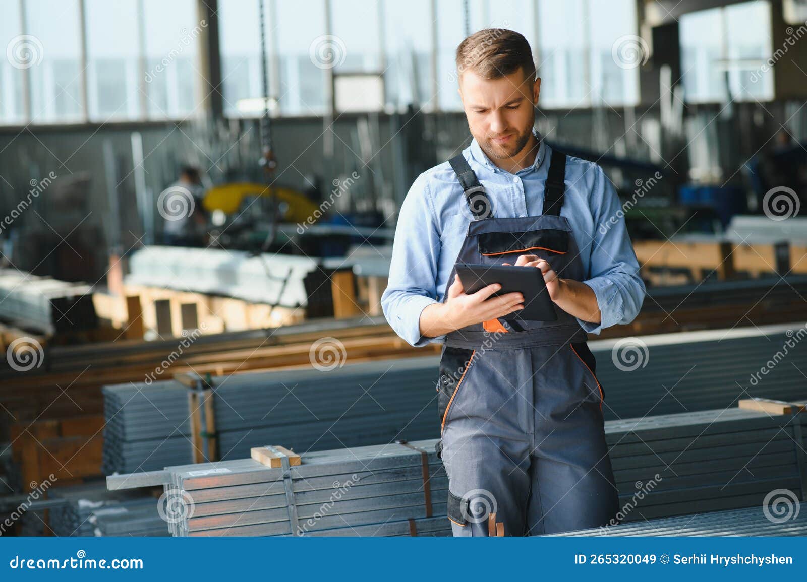 Professional Fabric Worker. Metal Processing Plant. a Worker at a Metal ...