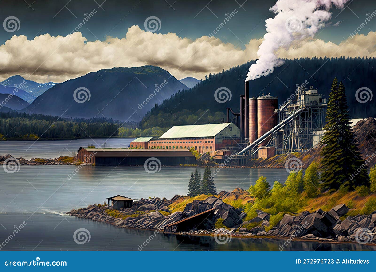 Pulp And Paper Factory, With Mile-long Conveyor Belt Transporting ... Pulp And Paper Factory, With Mile-long Conveyor Belt Transporting ...