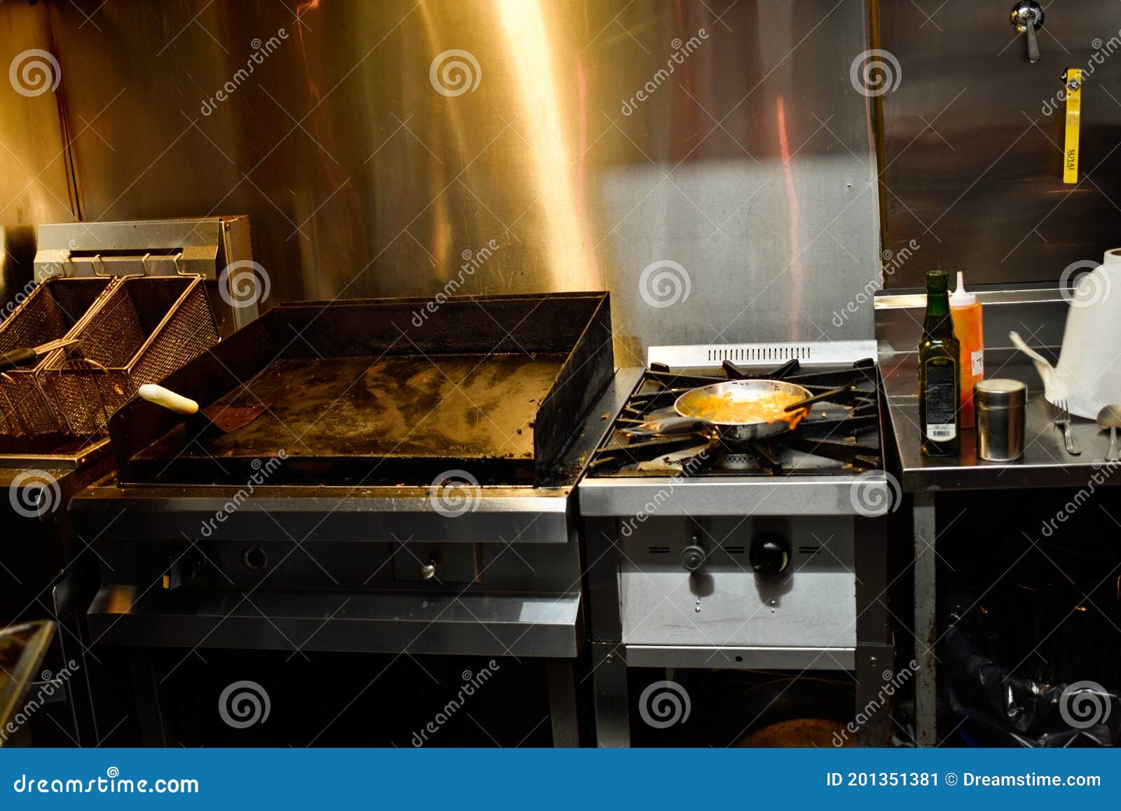 Professional Fast Food Restaurant Kitchen Stock Image - Image of ...
